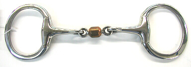 Copper Roller Mouth Eggbutt Snaffle Bit: VTO Saddlery