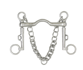 Weymouth Low Port Curb Bit with Sliding Cheeks: VTO Saddlery